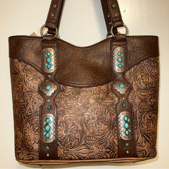 Justin Boots | Bags | Justin Boot Tote Inlay Conceal Carry Western ...